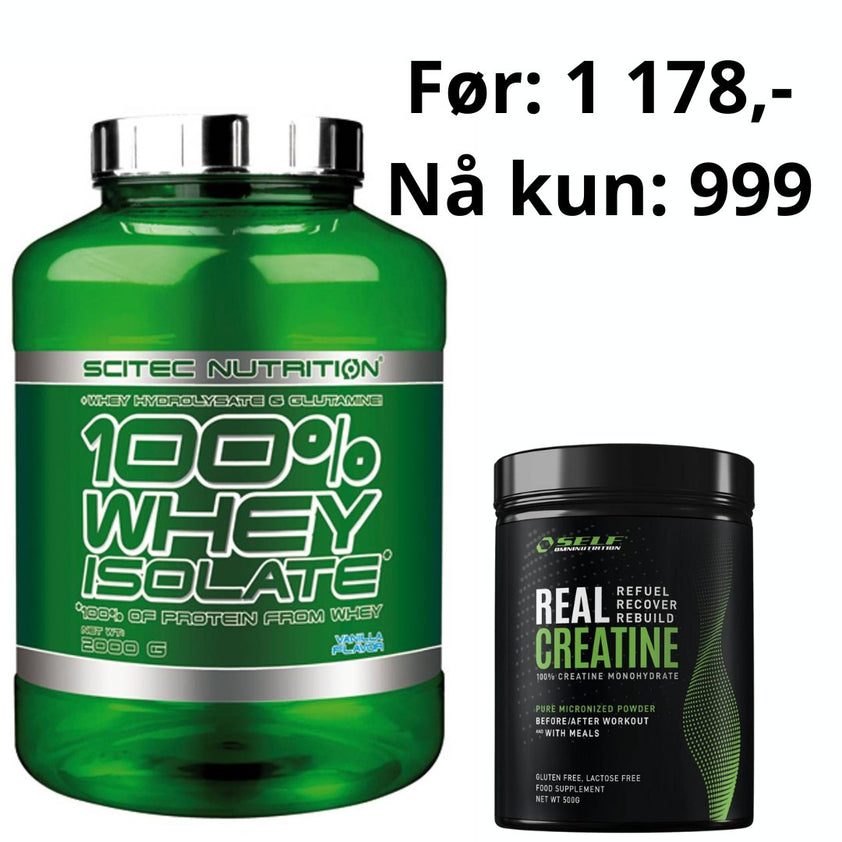 60 dager med Kreatin og Proteinpulver! Scitec 2000g og Self Omninutrit ...