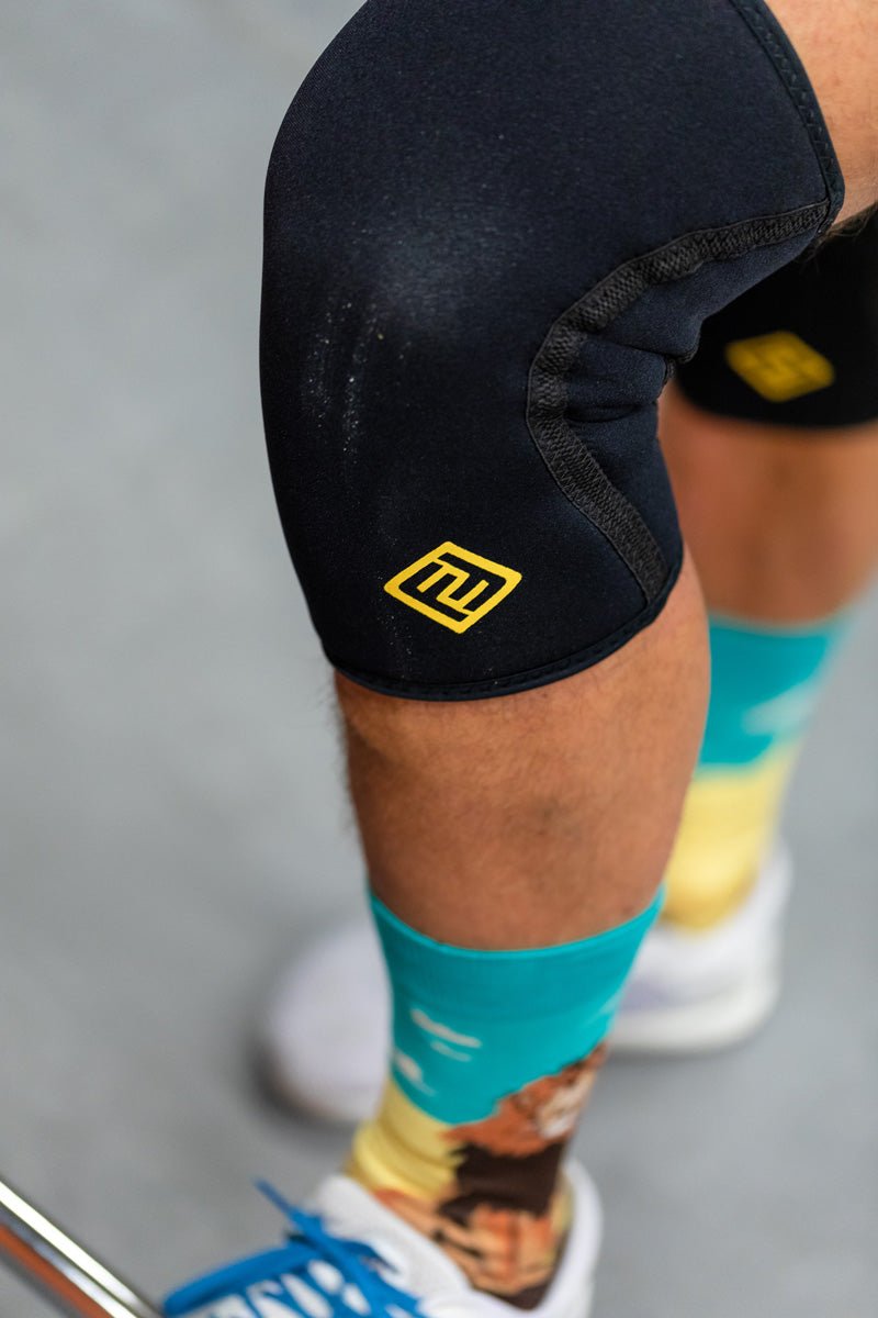 FlexFit Knee Sleeves Elite - Black/Orange 7mm (Par) – Flexfit