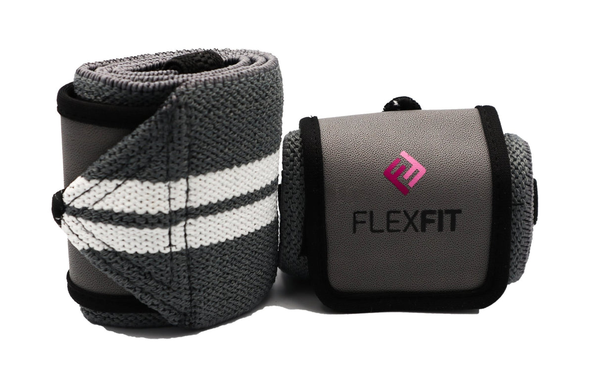 FlexFit Wrist Wraps Elite (Grey/White) – Flexfit