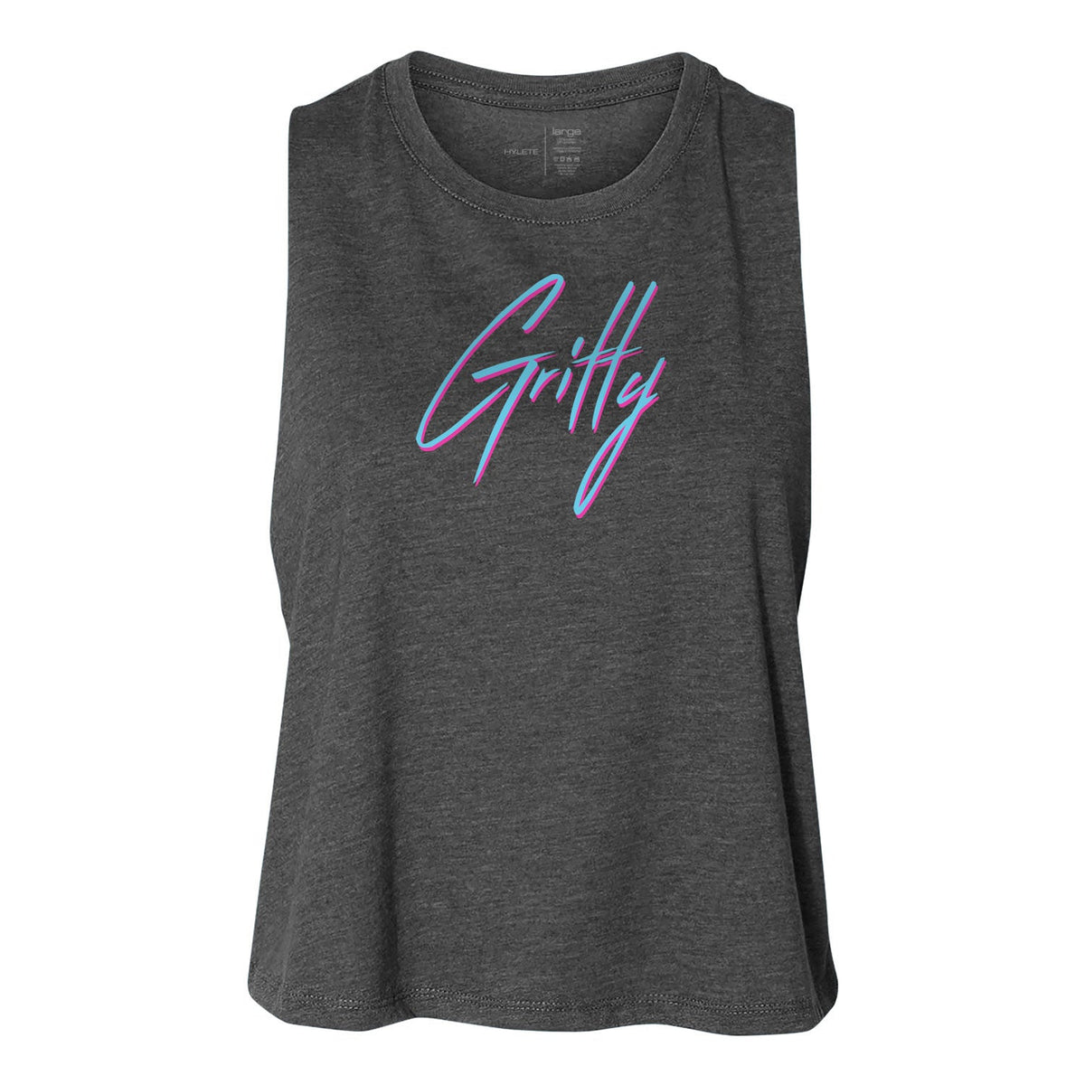 HYLETE Gritty Crop Tank (Heather Grey/Blue) – Flexfit